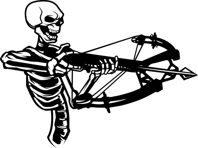 Crossbow Skeleton Hunter Bow Deer Skull Car Truck Window Vinyl Decal ...