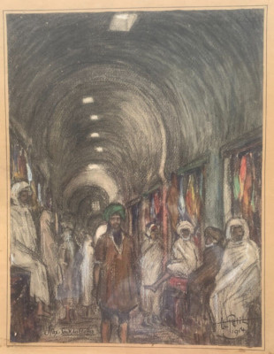 Léon PETIT (1885-1965) Souk To Sfax Tunisia Scene Orientalist Sfaxien ...