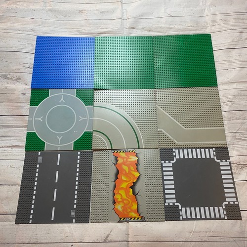9x LEGO Base Plate 48 x 48 Stud 15" x 15" 4186 Water Grass Streets ...