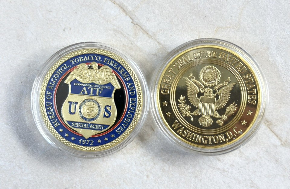 DEPT OF ALCOHOL TOBACCO FIREARMS (ATF) Special Agent Challenge Coin ...