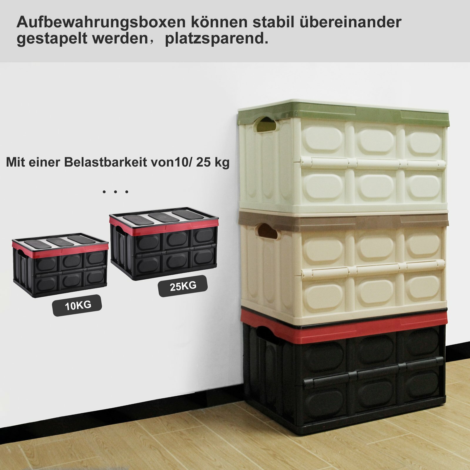 Klappbox Aufbewahrungsbox 2er Set Faltbar Box Kunststoffbox Regalbox ...