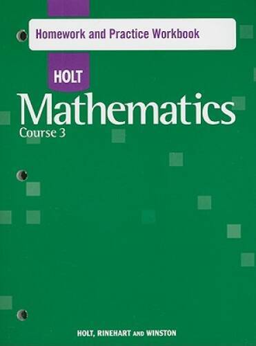 Holt Mathematics: Homework Practice Workbook Course 3 - Paperback ...