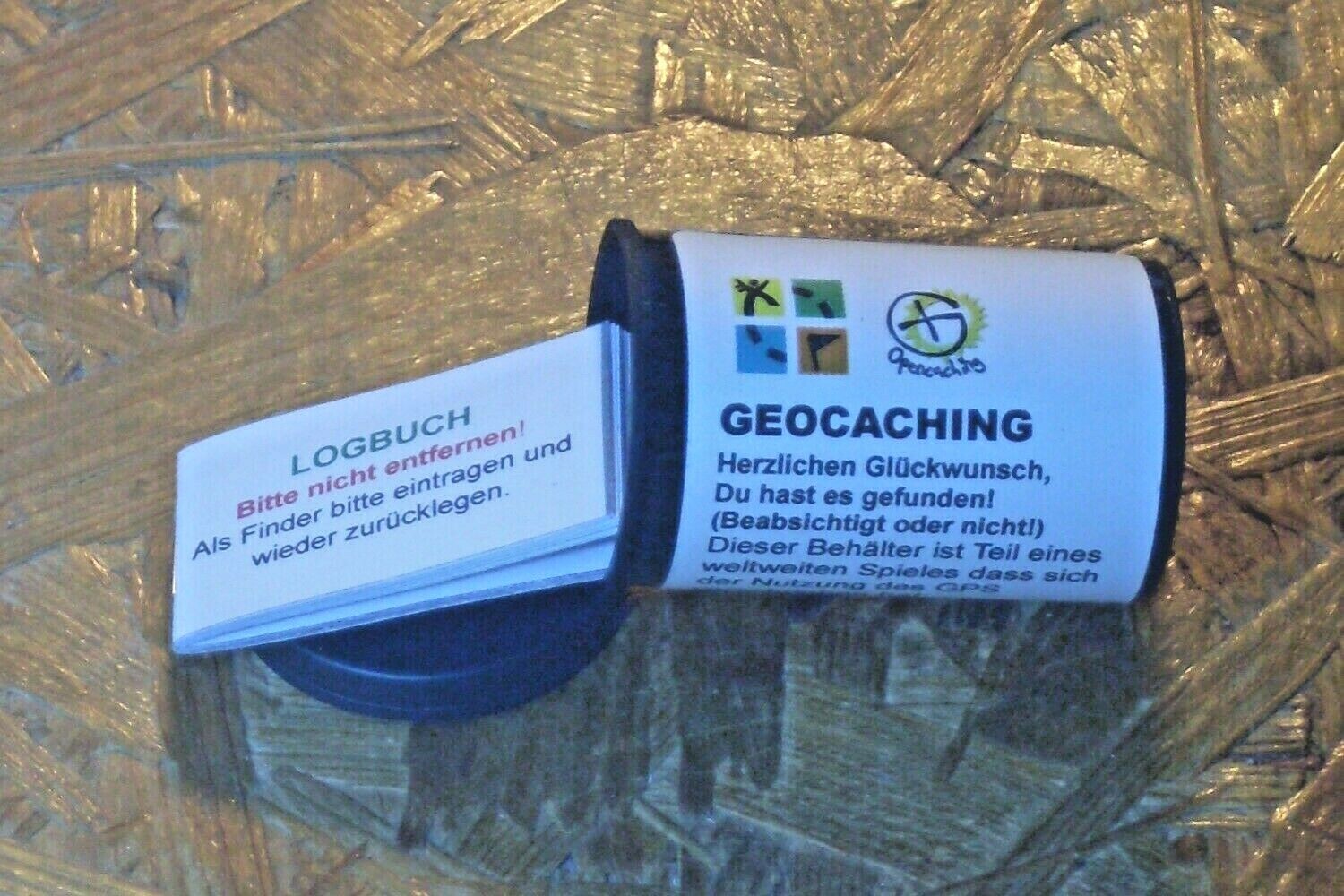 Geocaching Geocache- Filmdose 37mm Micro + Logbuch NEU, wasserfestem ...