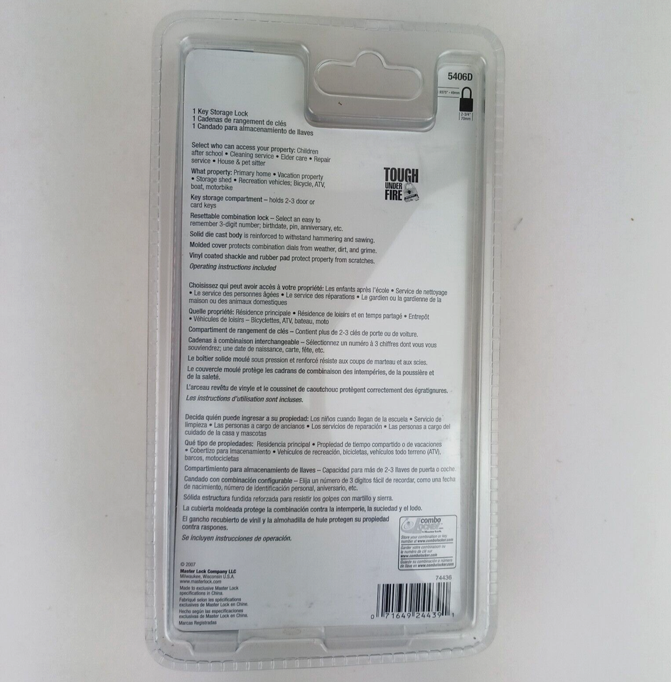 Master Lock Select Access Lock Box Key Compartment 3 Digit Code ...