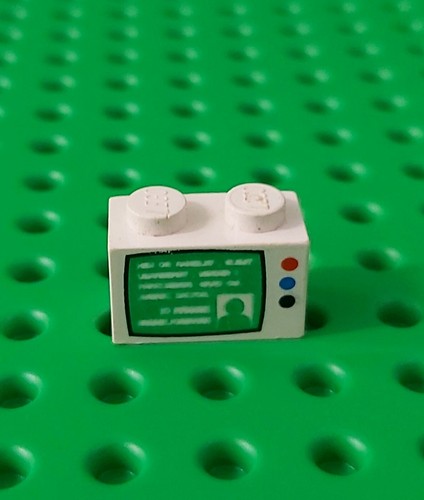 Lego Vintage Space White Monitor Screen TV Classic Computer 1x2 Stud ...