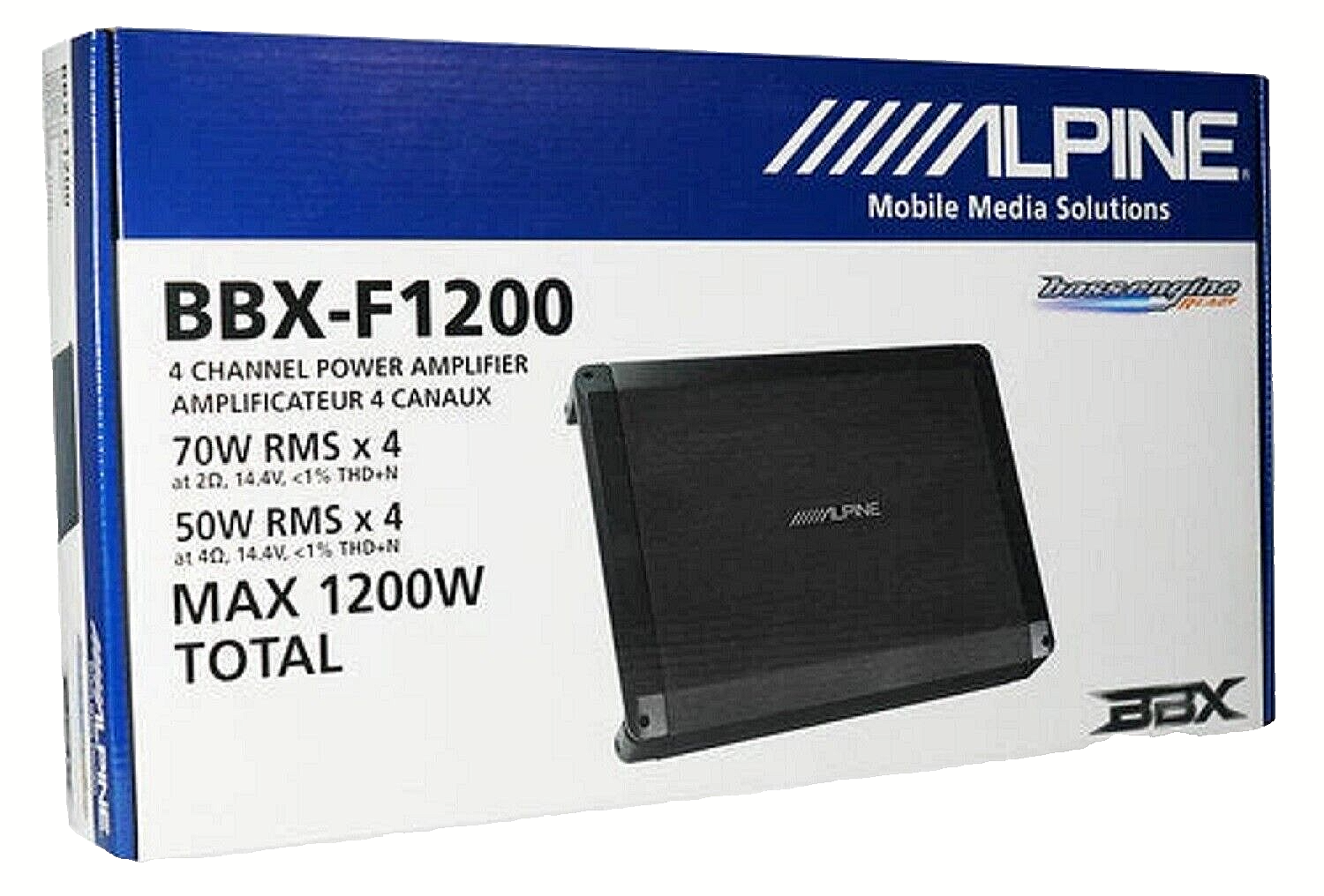 Alpine BBX-F1200 4-Channel Car Amplifier | 600W Max Power | High/Low ...