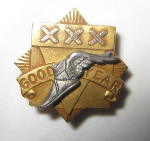 VTG Goodyear Tire & Rubber 30 Year Service Award Lapel Pin 10K Gold ...