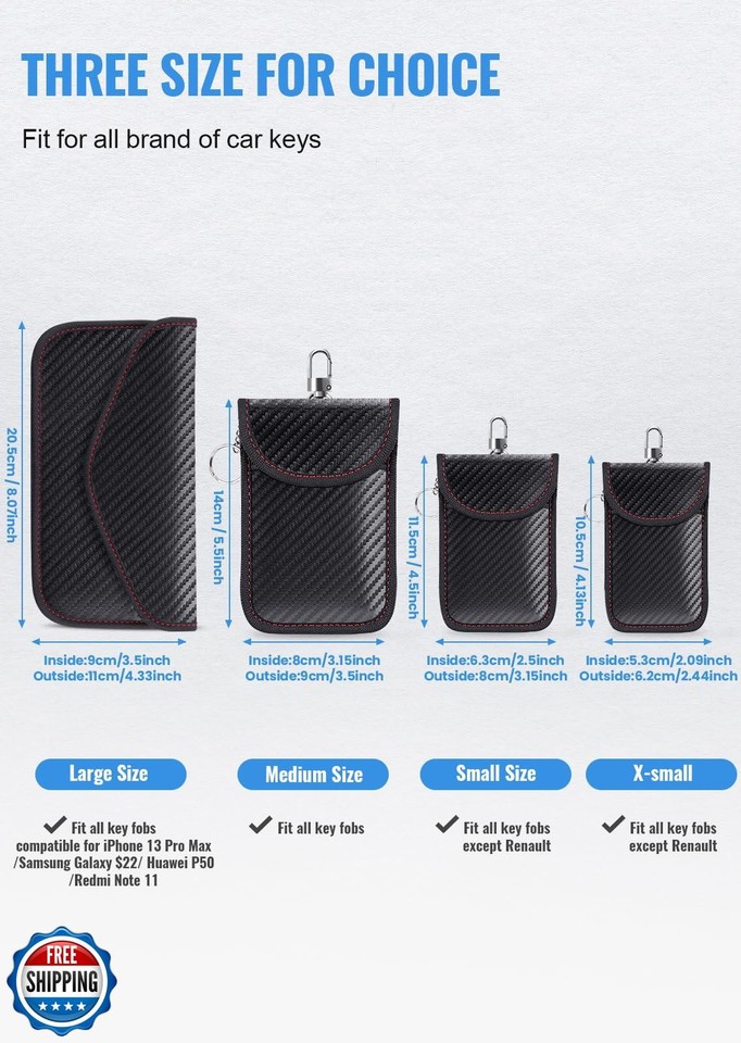 Faraday Pouch for Car Keys, Faraday Bag, Car RFID Signal Blocking ...
