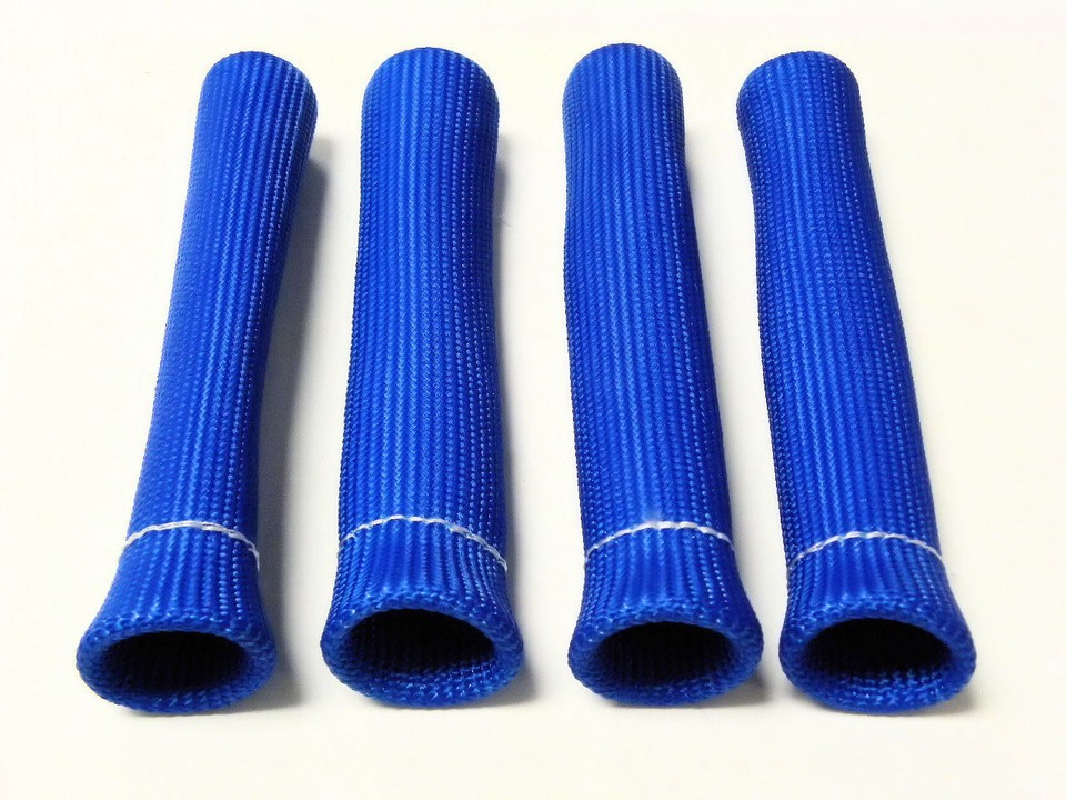 VMS BLUE 8 SPARK PLUG WIRE BOOT HEAT SHIELD PROTECTOR SLEEVE SLEEVING ...