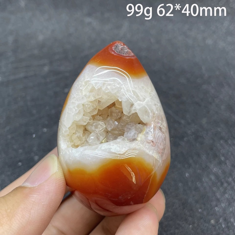Natural Stone Colorful Red Agate Geode Egg Polished Quartz Crystal ...