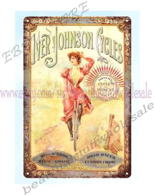 1910s Iver Johnson cycles bicycle bike metal tin sign collector ...