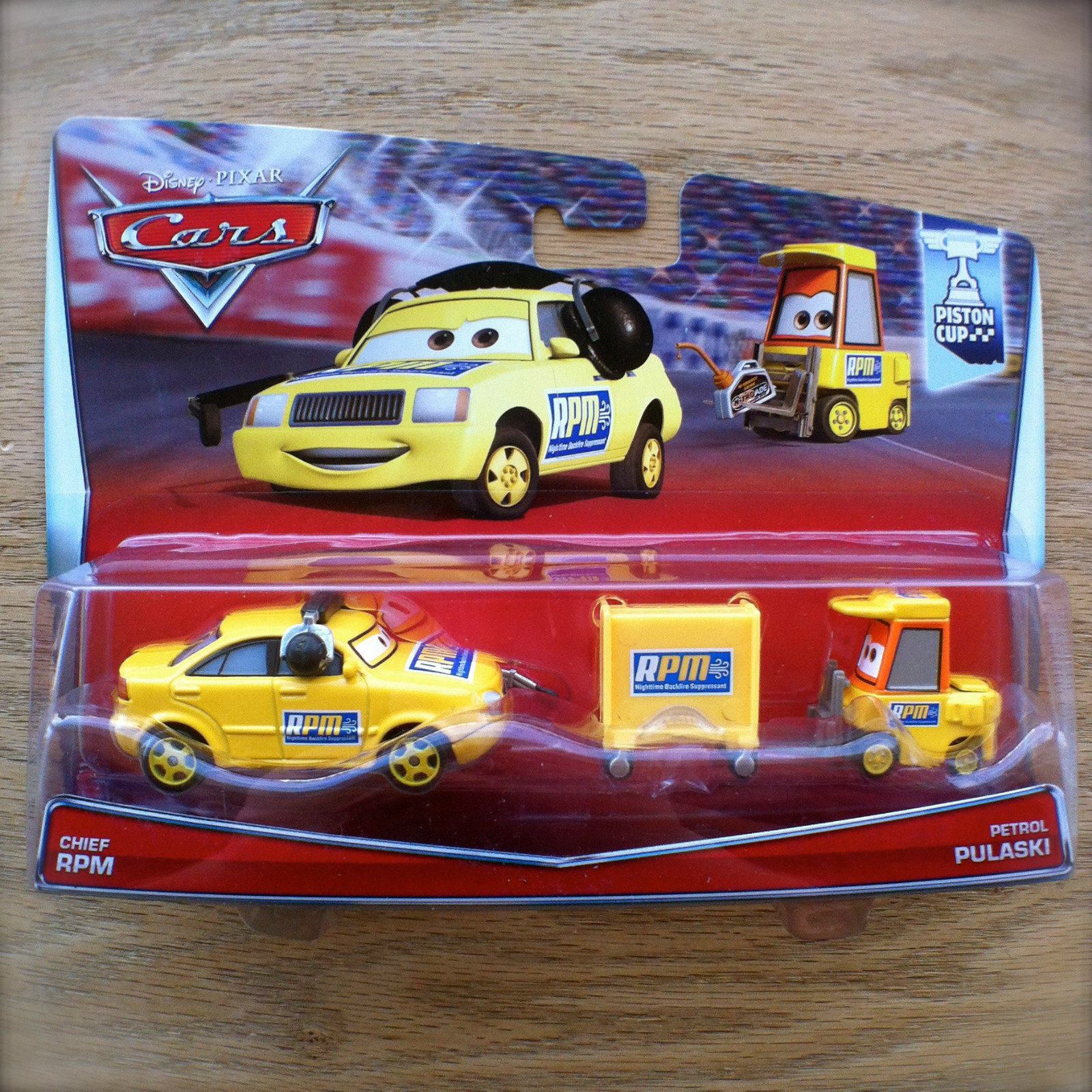 Disney PIXAR Cars CHIEF RPM & PETROL PULASKI 2-PK diecast PISTON CUP 5 ...