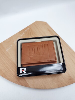 New York Giants NFL Embossed Leather Trifold Wallet - Giants Brown ...
