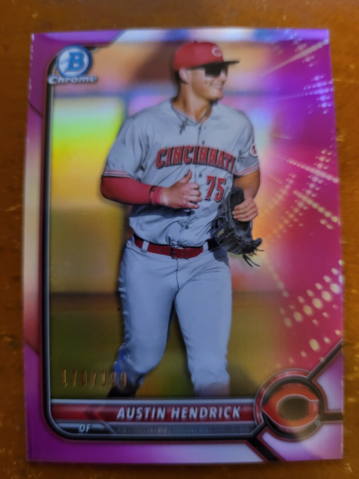 2022 Bowman Chrome Prospects Fuchsia #BCP-33 Austin Hendrick REDS /199 ...