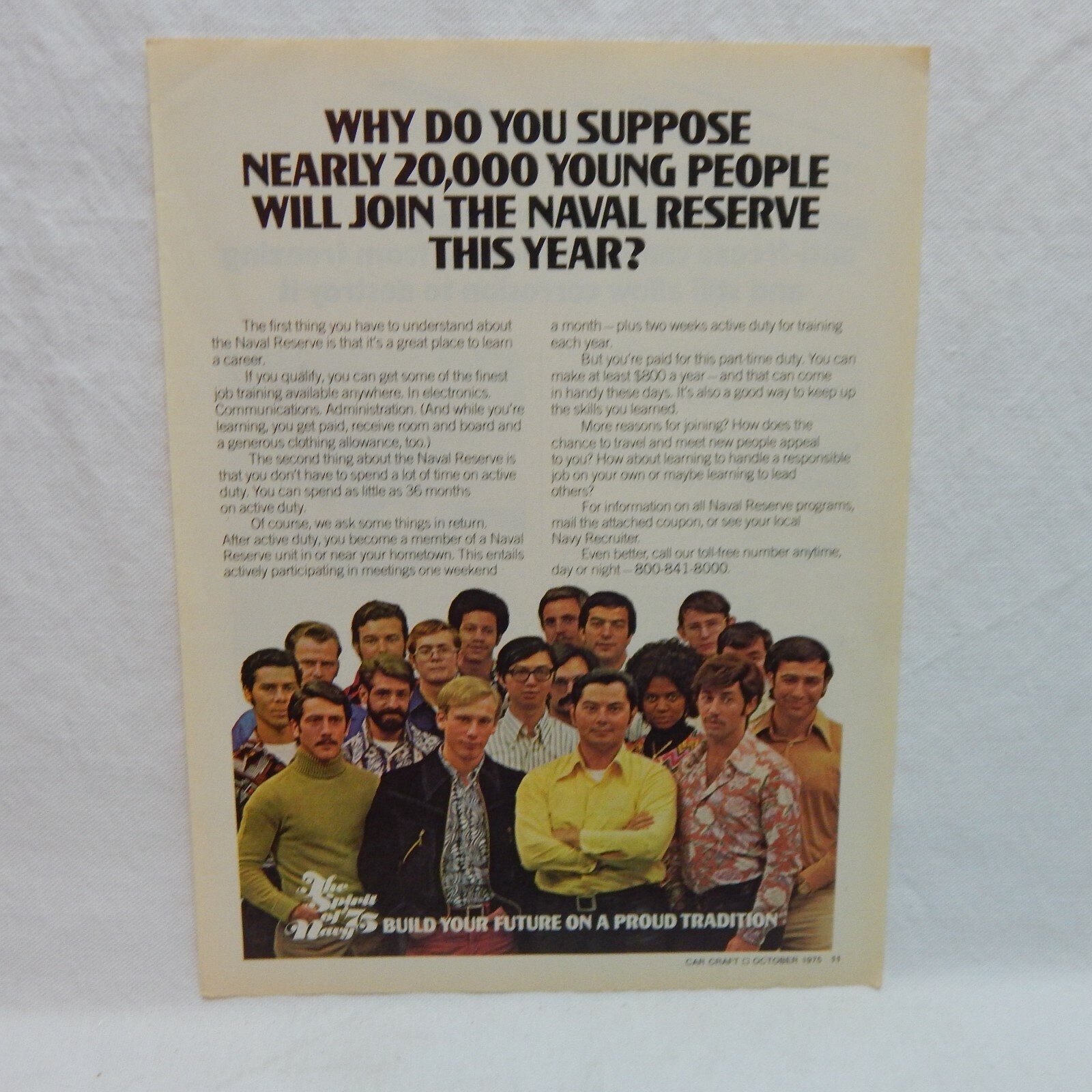 NAVAL RESERVE 1975 ADVERTISING MAGAZINE AD | eBay