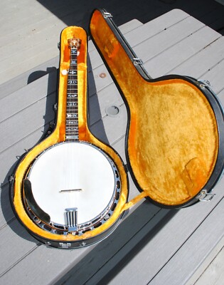 Vtg Alvarez Denver Belle Fancy 5 string banjo Hard Case Japan 1970's ...