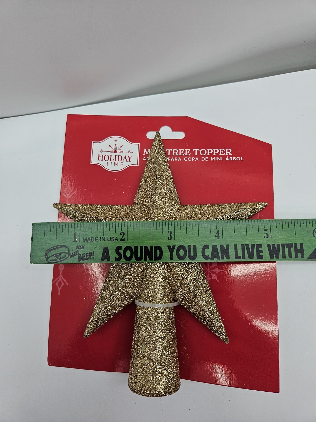 Holiday Time Mini Tree Topper Gold Star Glitter 5" Christmas | eBay