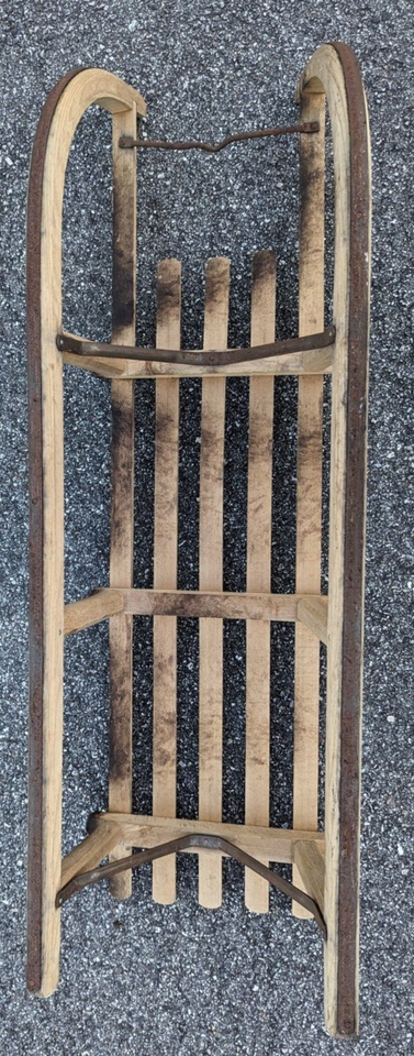 Vintage Erb Rodel Davos Wood Sled Iron Runners 42 X 13 X 10 In | eBay