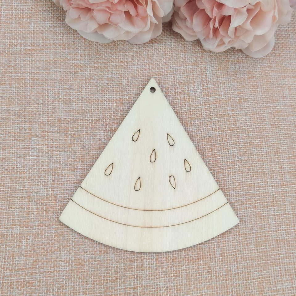20Pcs Watermelon Wood Cutouts Crafts Wooden Watermelon Shaped Hanging ...