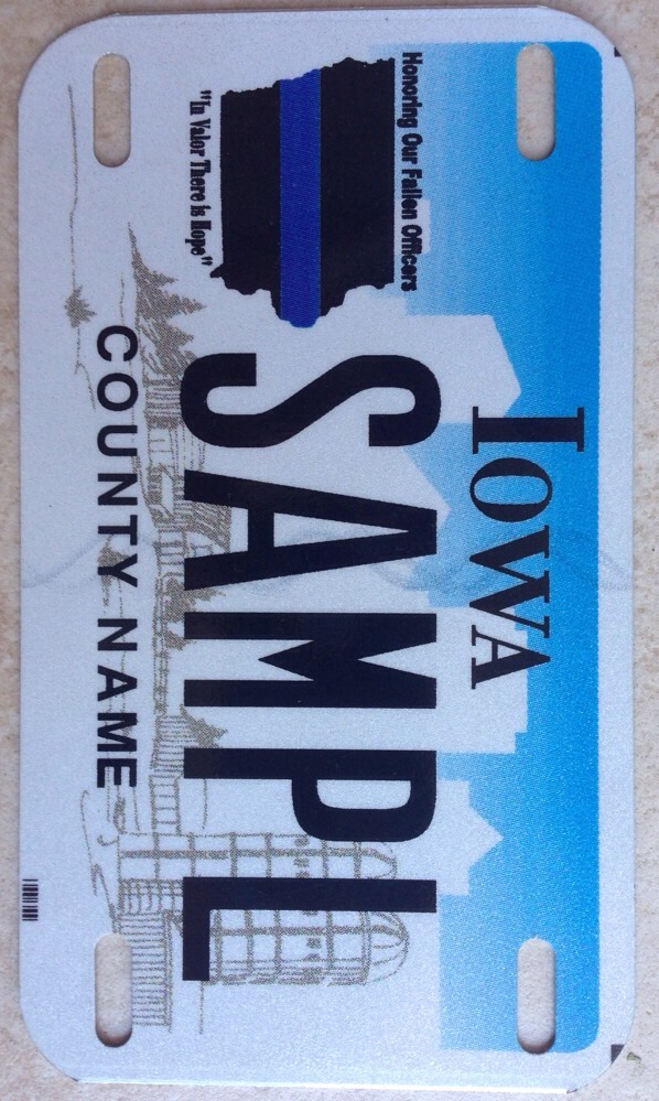 FALLEN POLICE OFFICER MOTORCYCLE license plate Biker Bike Thin Blue ...