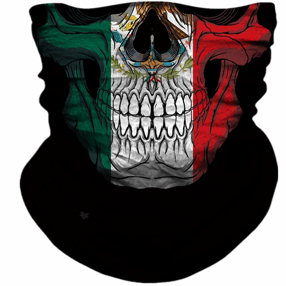 National Mexican Skull Balaclava Scarf Neck Fishing Scarf Sun Gaiter ...