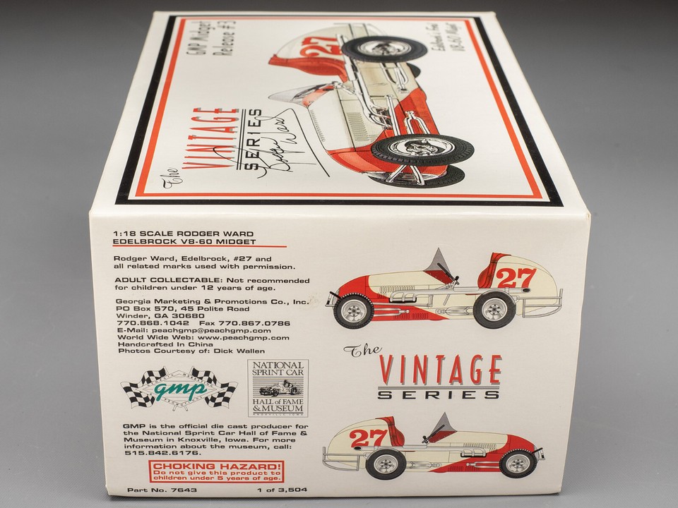 GMP Vintage Series Midget #3 Edelbrock’s Ford V8-60 Driver Rodger Ward ...