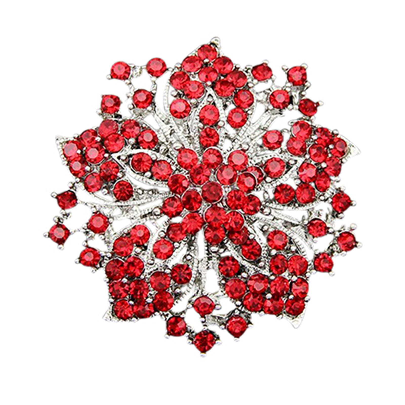 Brooch Pin Shiny No Deformation Round Blossom Flower Rhinestone Brooch ...