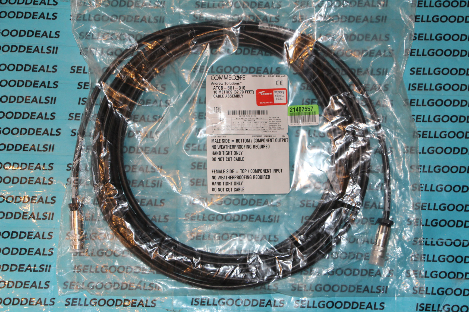 Commscope/Andrew ATCB-B01-010 Cable Assembly 10 Meters (32.79 Feet) New ...
