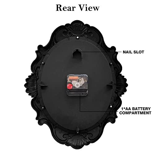 14 Inch Oval Rustic Wall Clock, Wall Clocks Battery Operated, Country ...