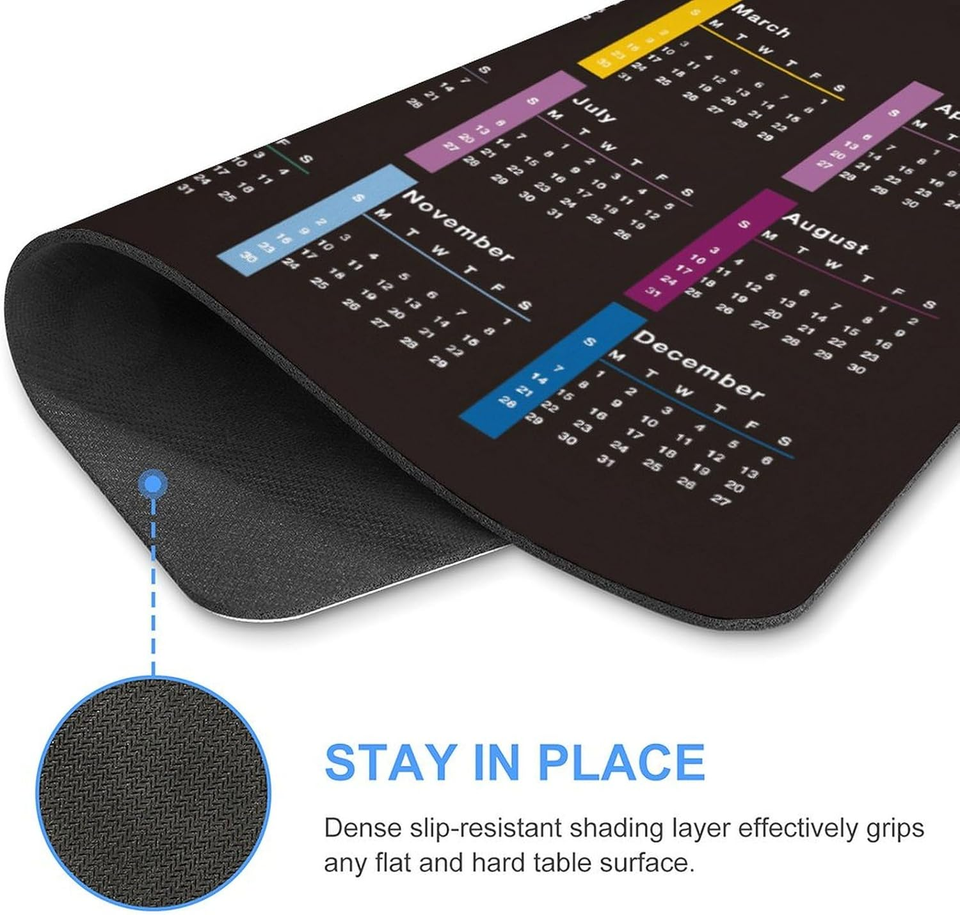 2025 Mouse Pad Calendar,Computer Mouse Pads Calendars Non-Slip Rubber ...
