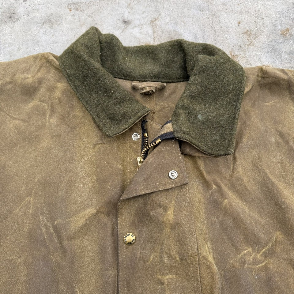 Vintage Filson Jacket Mens Large Tan Tin Cloth Packer Coat 61N Wax No ...