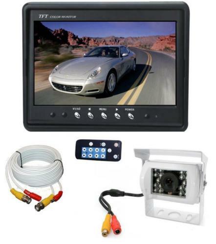 Kit retromarcia monitor 12 volt + telecamera CCD bianca cavo 20 metri ...