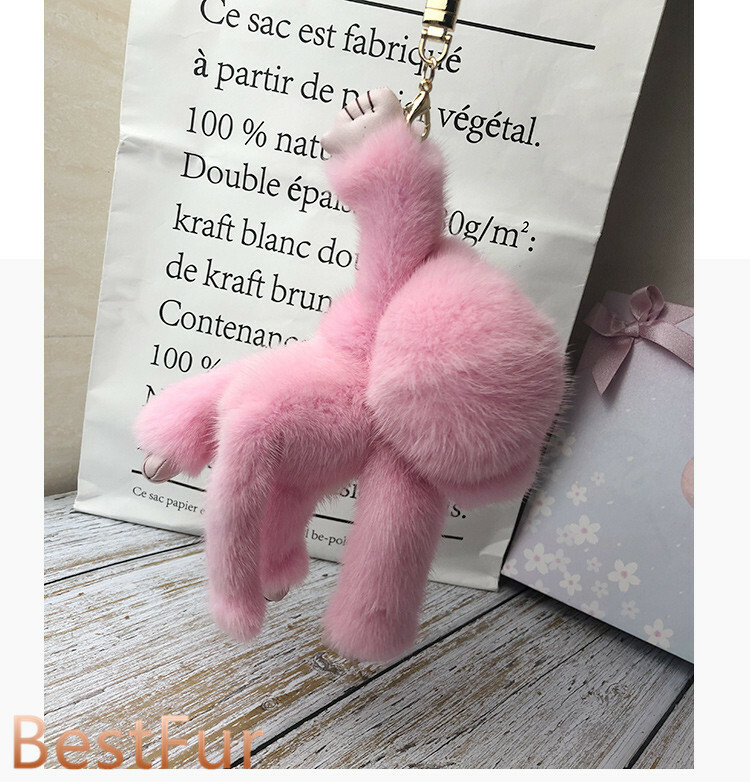 Real Mink Fur Monkey Toy Kids Gift Keyring Bag Charm Car Phone Pendant ...