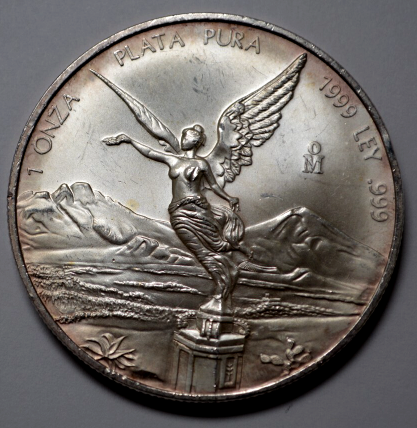 1999 1 oz 999 SILVER Ley Mexican Libertad 1 Onza Pura Plata Coin Rare ...
