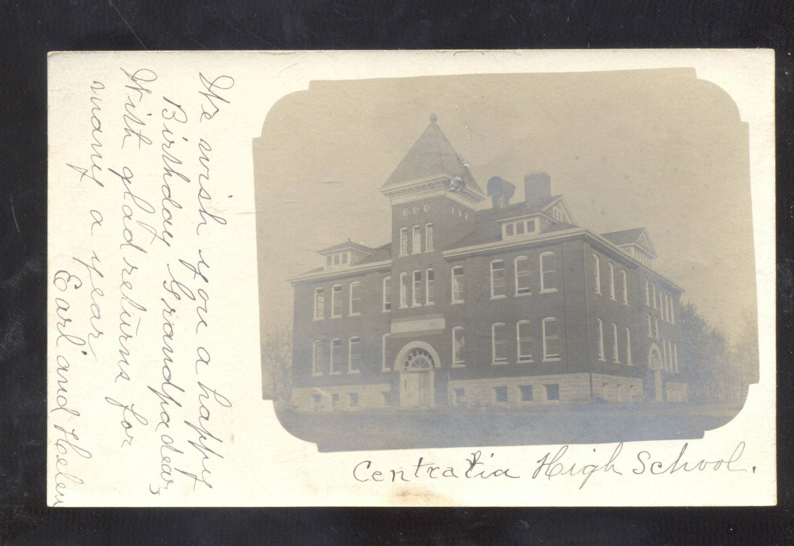 RPPC CENTRALIA KANSAS HIGH SCHOOL BUILDING VINTAGE REAL PHOTO POSTCARD ...