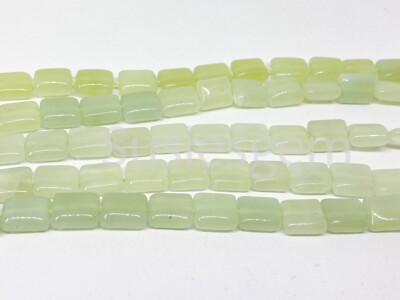 New Jade rectangle beads. Natural Serpentine Healing Stone 7x10mm. 15. ...