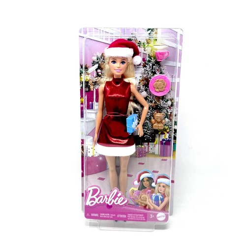 Barbie Santa Doll Cookies And Milk Teddy Gift Blonde 2023 Mattel ...