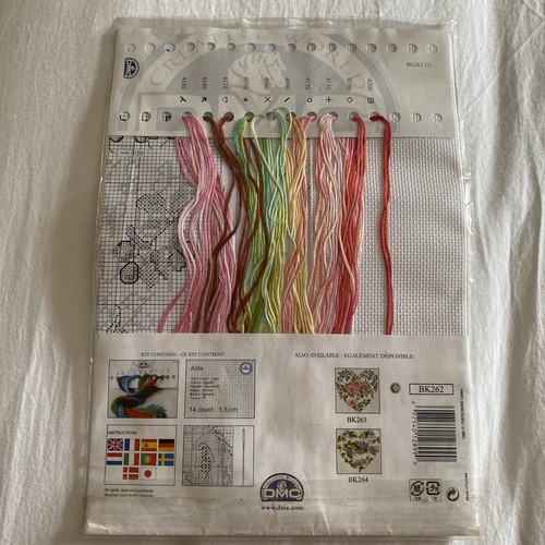 DMC Deco BK262 Mulberry Flower Heart Complete Cross Stitch Kit 18x18cm ...