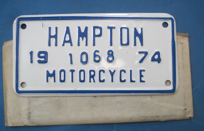 1974 Hampton Virginia motorcycle license plate | eBay