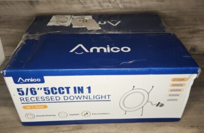 Amico 5/6 inch 5CCT LED Recessed Lighting 20 Pack, 1050LM Ultra-Thin ...