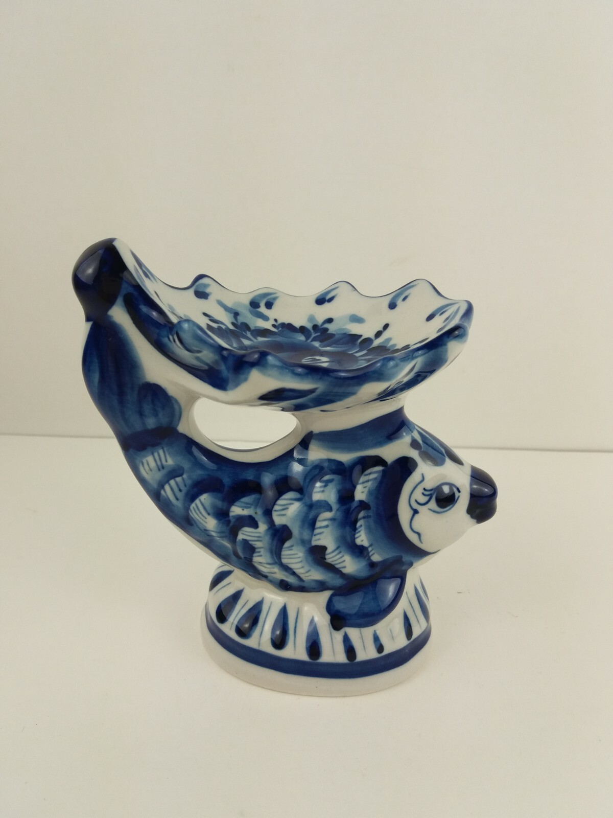 Russian POCCNN Gzhel Porcelain Fish Dish Signed | eBay