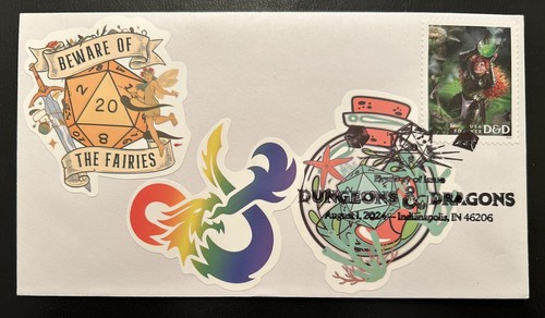 Dungeons & Dragons 2024 FDC Sticker Decal Cachet Front Back Beware Of ...