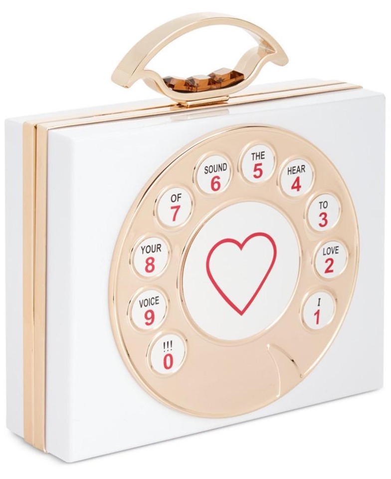 INC INTERNATIONAL CONCEPTS TELEPHONE CLUTCH BAG WHITE W/GOLDTONE NWT ...