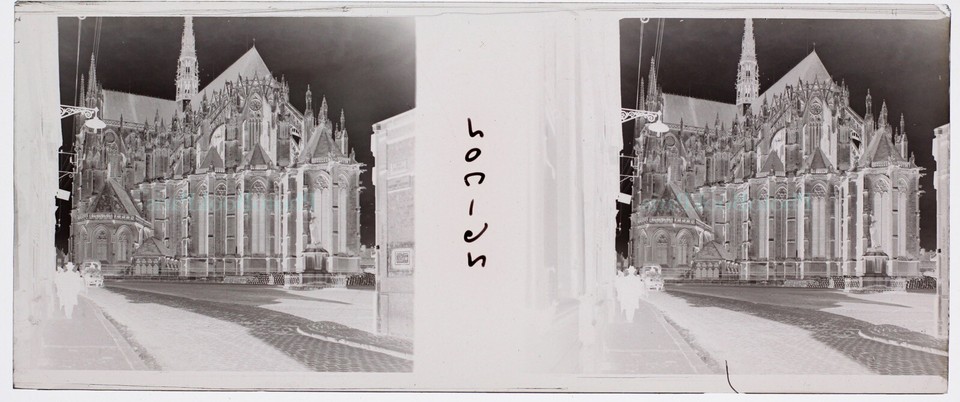 France Amiens Cathedral c1920 Photo Stereo Plaque Negative Vintage ...