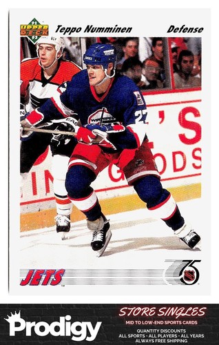 Teppo Numminen 1991-92 Upper Deck Hockey #240 Winnipeg Jets | eBay