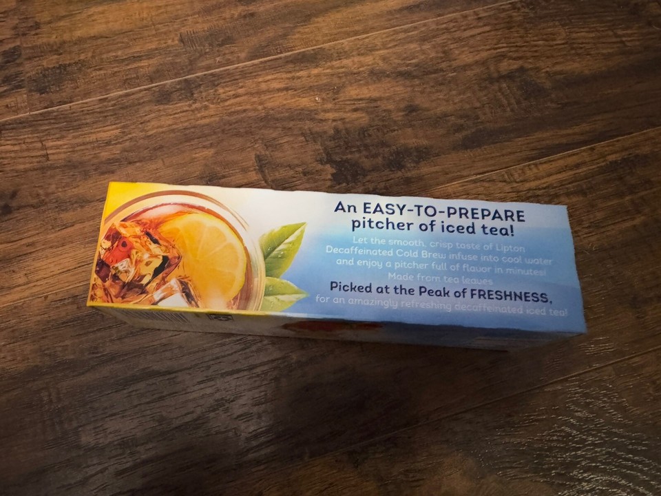 4 Boxes Lipton Family Size COLD BREW Iced Black Tea Decaffeinated Tea ...