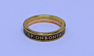 "Sealed" 1908 Oneonta New York seal of the city token coin ring in ...