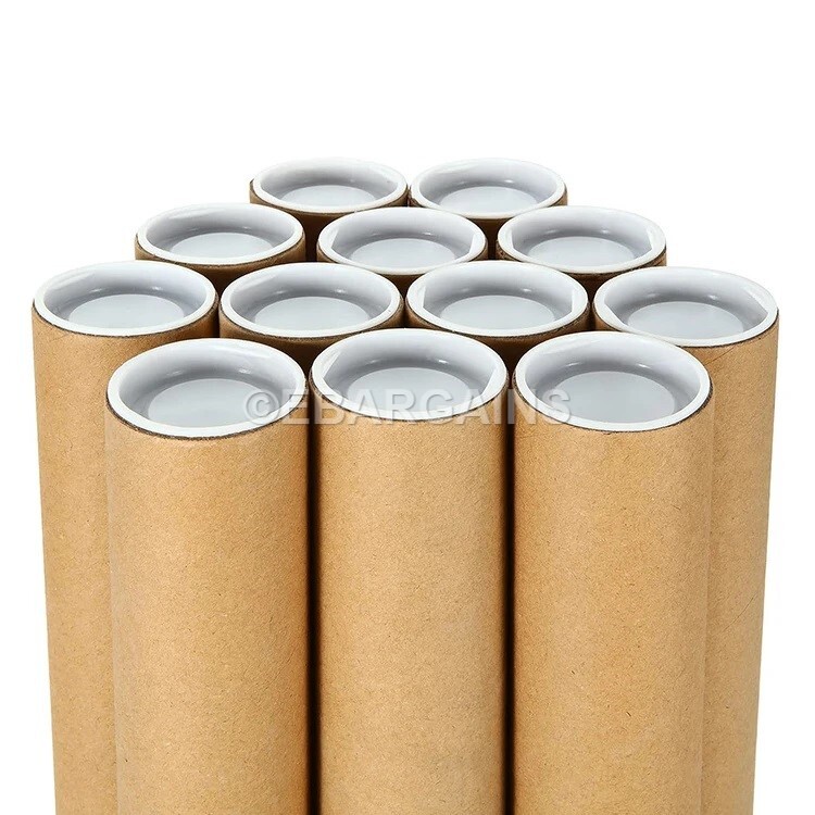 POSTAL TUBES WITH PLASTIC TUBE ENDS POSTER TUBE PACKAGING ALL SIZES ...