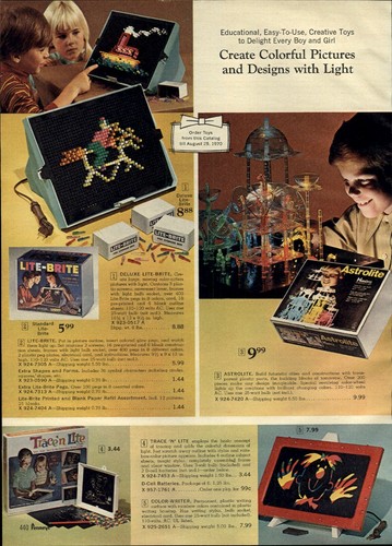1969 PAPER AD COLOR Lite Brite Astrolite Writer Gas Electric Model Boat ...