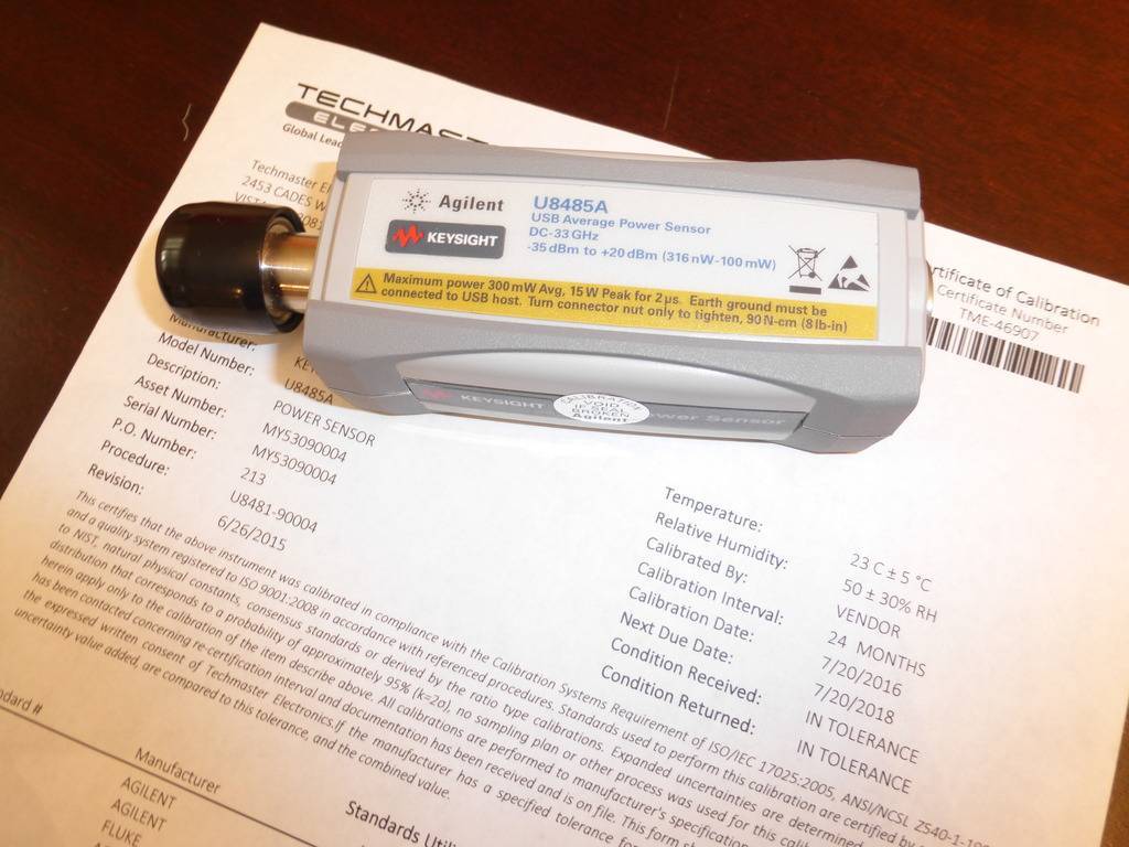 Keysight / Agilent U8485A DC 10 MHz - 33 GHz USB Thermocouple Power ...